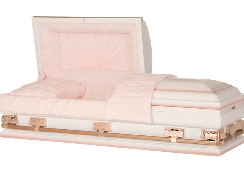 Oversized White 20 Gauge Steel Casket - Carnation – Casket Gallery