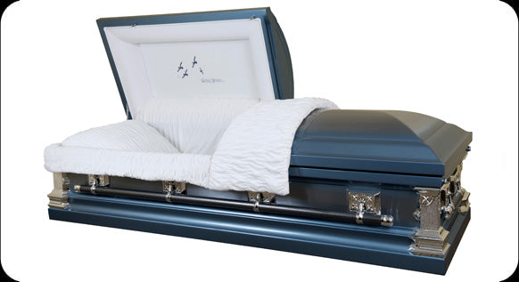 Going Home Storm Blue Steel Casket – Casket Gallery