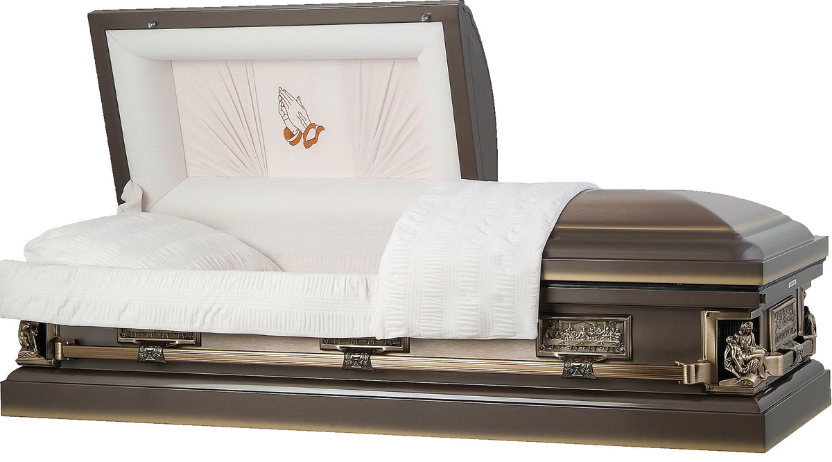 Golden Bronze 18 Gauge Steel Casket - La Pieta & Last Supper – Casket ...