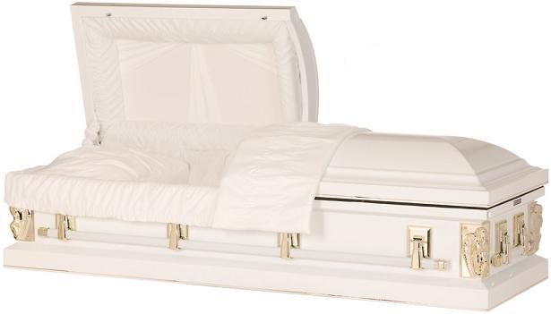 Angel White Religious Casket | 20 Gauge Steel – Casket Gallery
